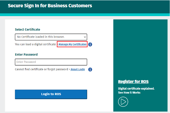 Load ROS Certificate – Windows – Relate Software