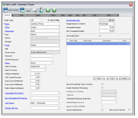 Setting Up Staff Charge Out Rates in DRIVE – Relate Software